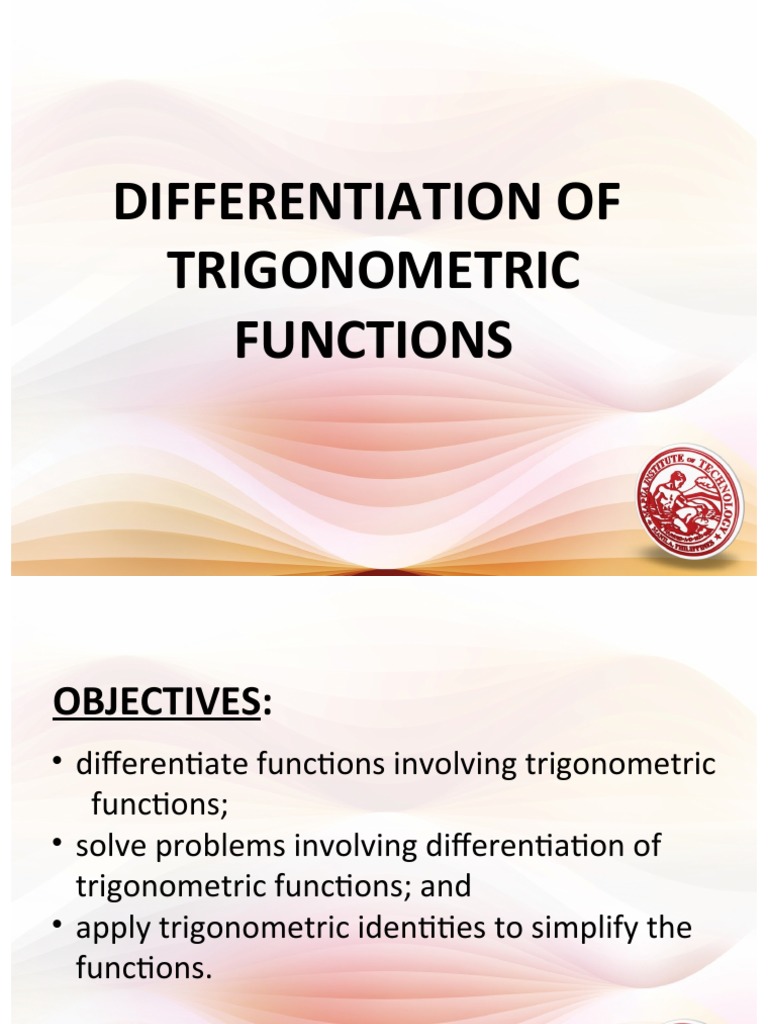 L11 Derivative Of Trigonometric Functions Pdf Trigonometric Functions Derivative