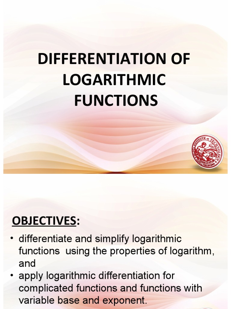 L9 Derivative of Logarithmic Functions | PDF | Logarithm | Function ...
