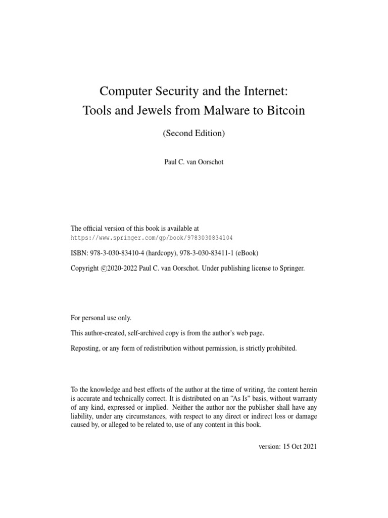 Computer Security and Internet | PDF | Public Key Certificate | Cryptography