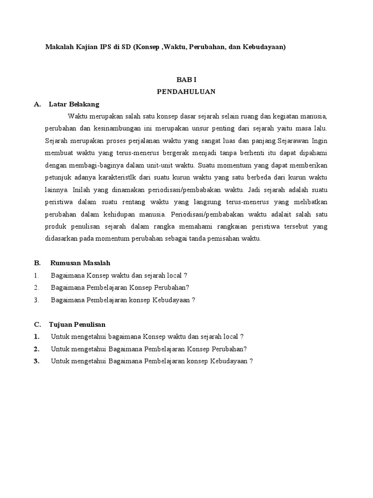 Makalah Kajian IPS Di SD | PDF | Sejarah