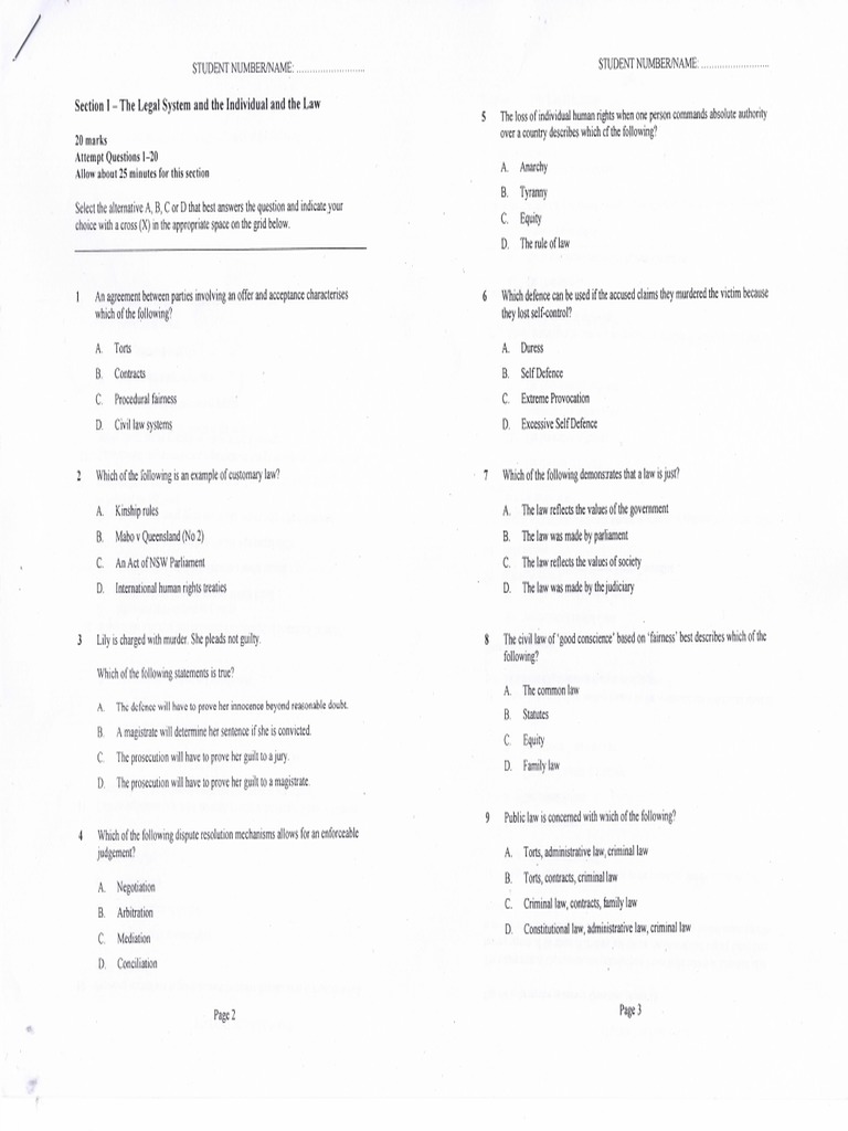 Legal Past Paper | PDF