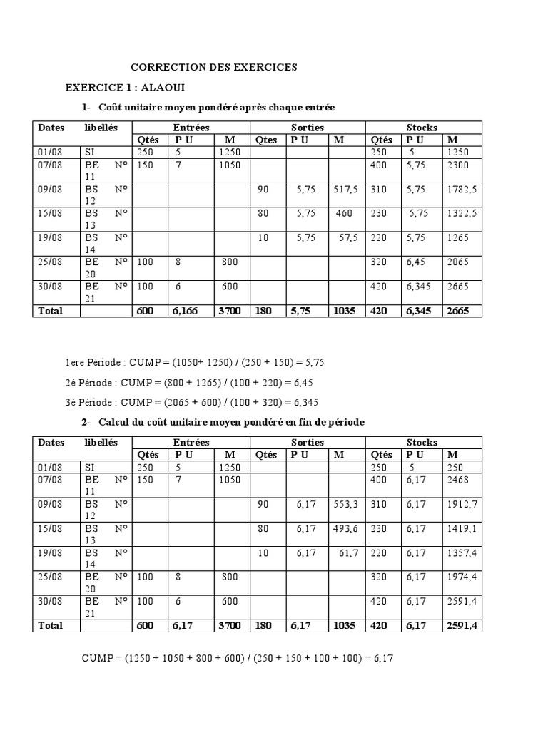 Correction Des Exercices | PDF