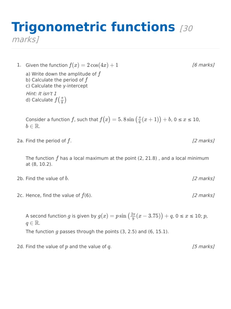 Trigonometric Functions Pdf Mathematical Analysis Combinatorics