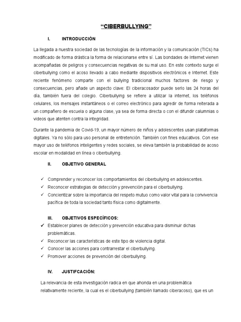 Prevención y comprensión del ciberbullying | PDF | Acoso cibernético ...