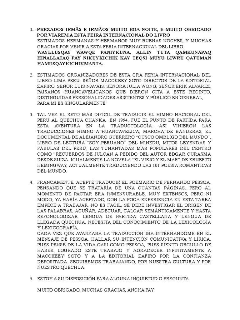 Prezados Irmãos e Irmãs Muito Boa Noite | PDF