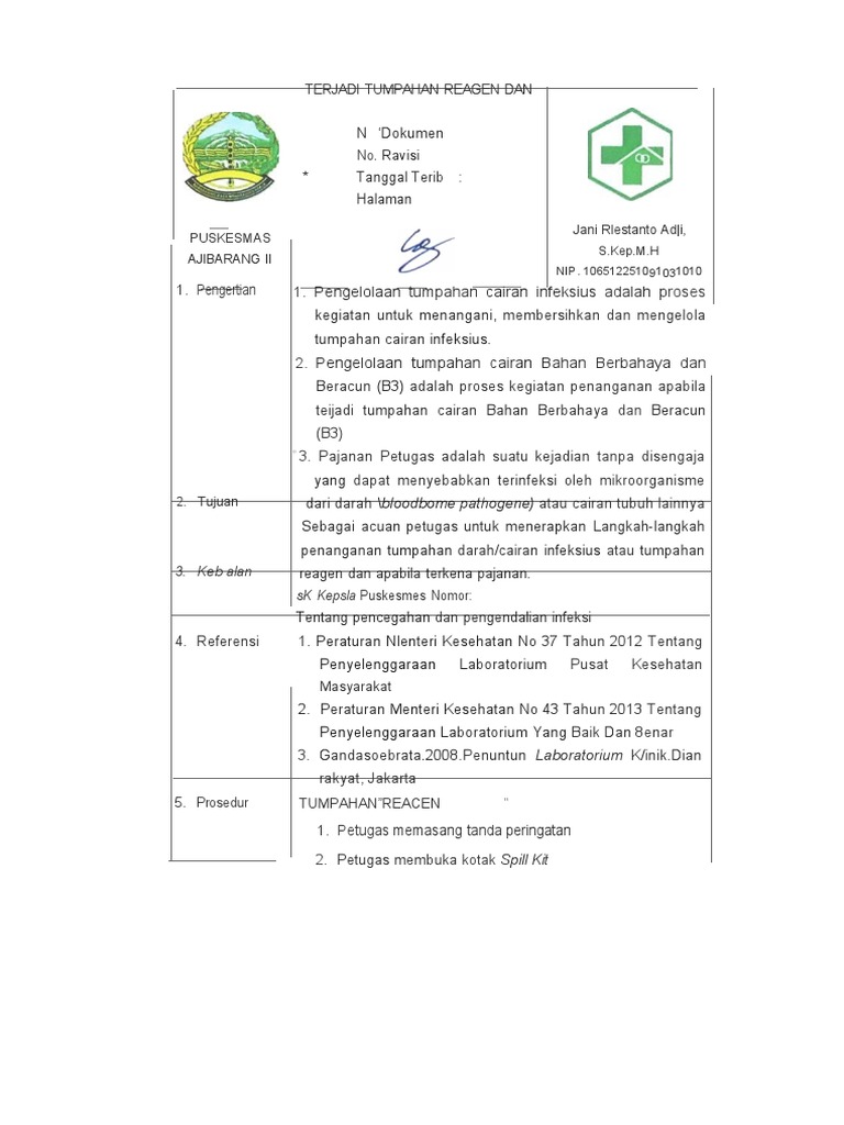 Pengertian 1. Adalah: Tumpahan Reagen | PDF
