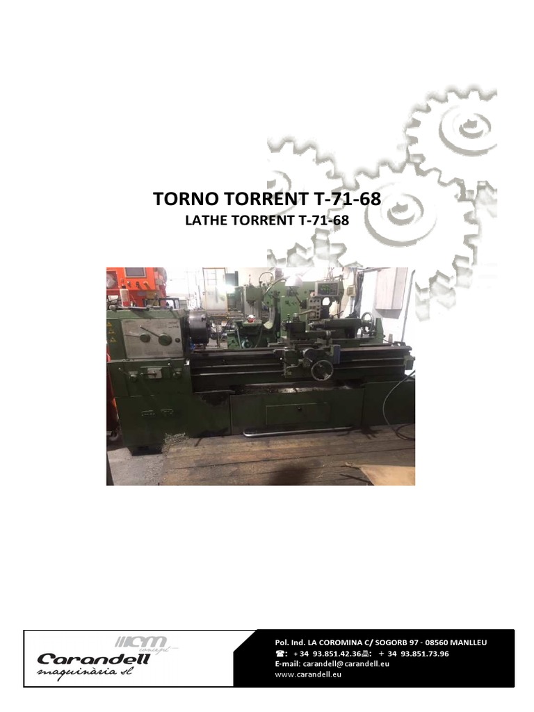 Torno Paralelo Manual Torrent T-71-68 | PDF | Estilos de carrocería ...