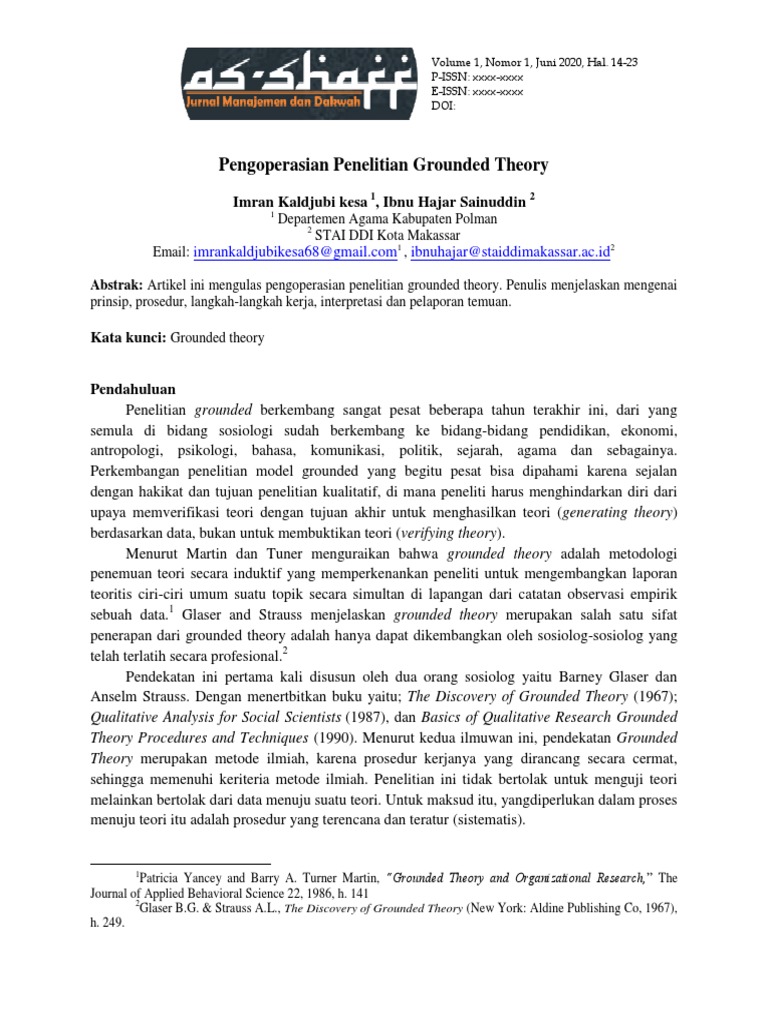 Pengoperasian Grounded Theory | PDF
