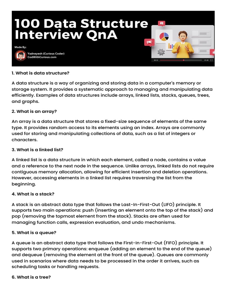 100 Data Structure Interview Question And Answers Pdf Queue Abstract Data Type Dynamic