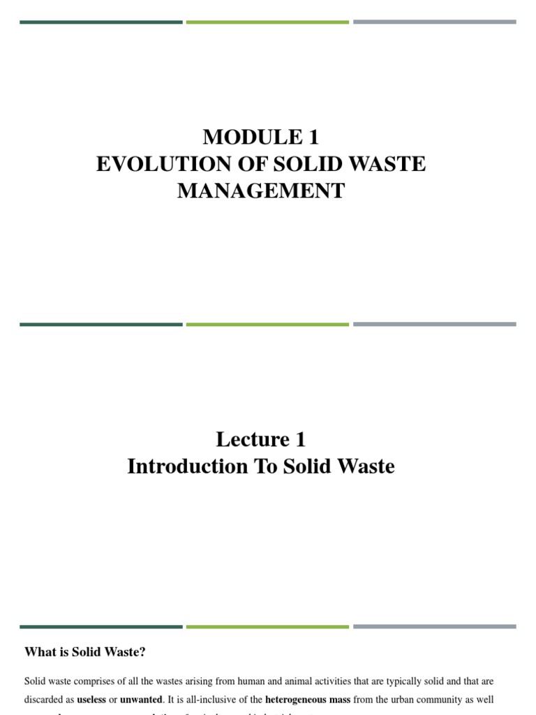 Module 1 (Lecture 1) | PDF | Waste | Municipal Solid Waste Module 1 (Lecture 1) | PDF | Waste | Municipal Solid Waste