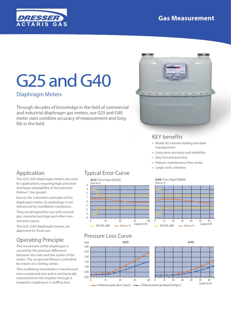 Actaris Gas Measurement G25 & G40 | PDF | Gases | Pipe (Fluid Conveyance)