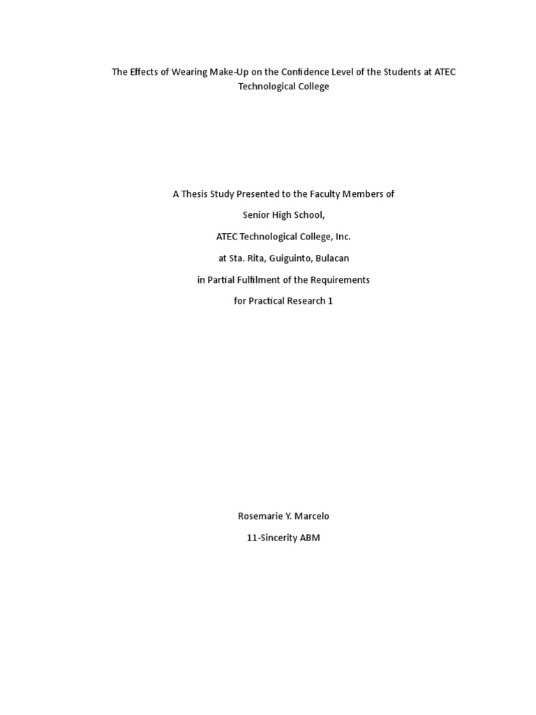 Makeup's Impact on Student Confidence | PDF | Methodology | Qualitative ...