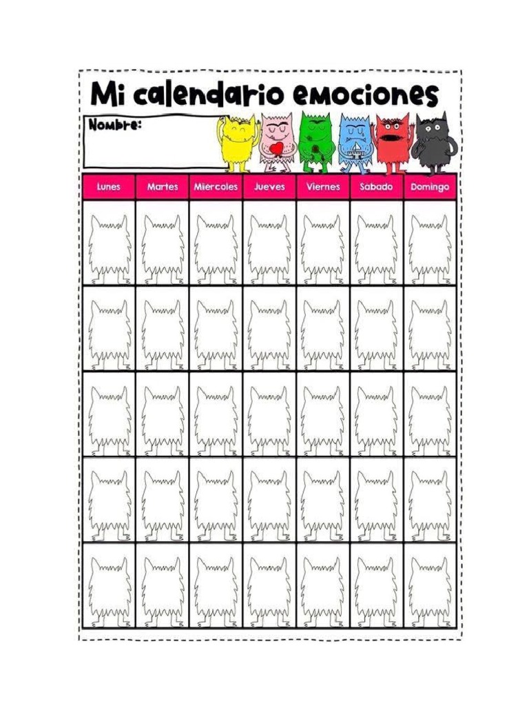 Calendario Emociones | PDF