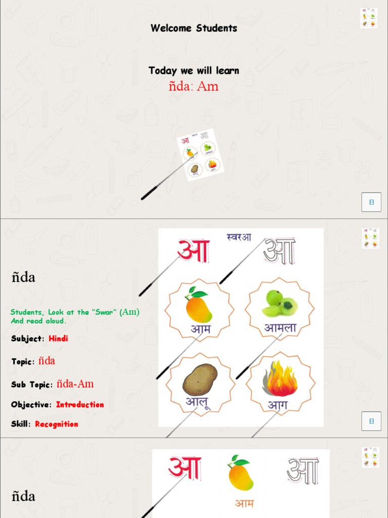 2 LKG - HINDI - Swar - 'Aa' - Intro & Compre | PDF | Career & Growth ...