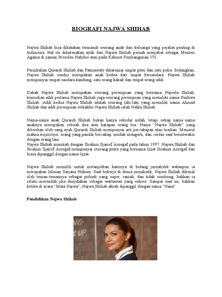 Biografi Najwa Shihab | PDF