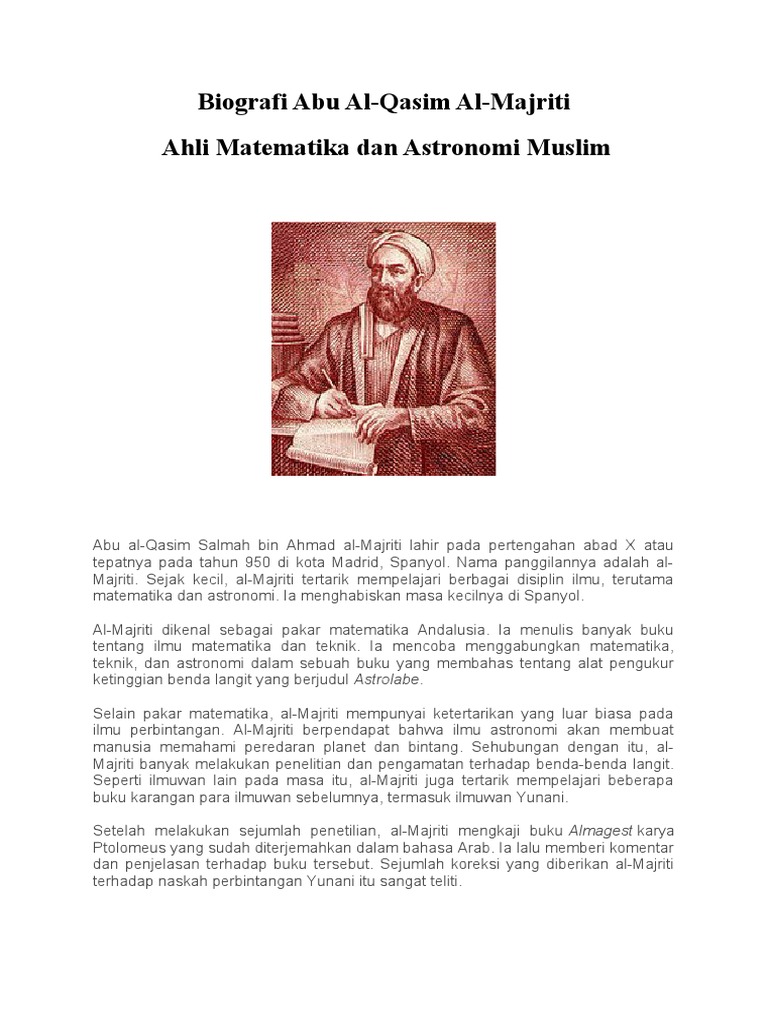 Biografi Ilmuan MTK Al-Majriti | PDF