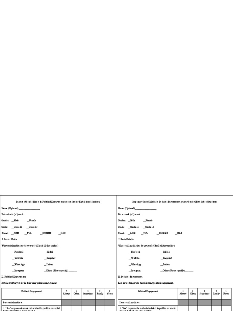 Impact of Social Media in Political Engagement Among Senior High School ...