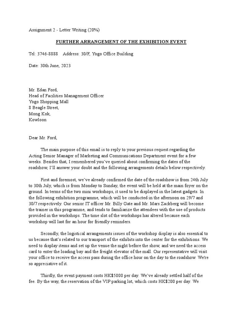 LCH2010 - Assignment 2 (Letter Writing) | PDF