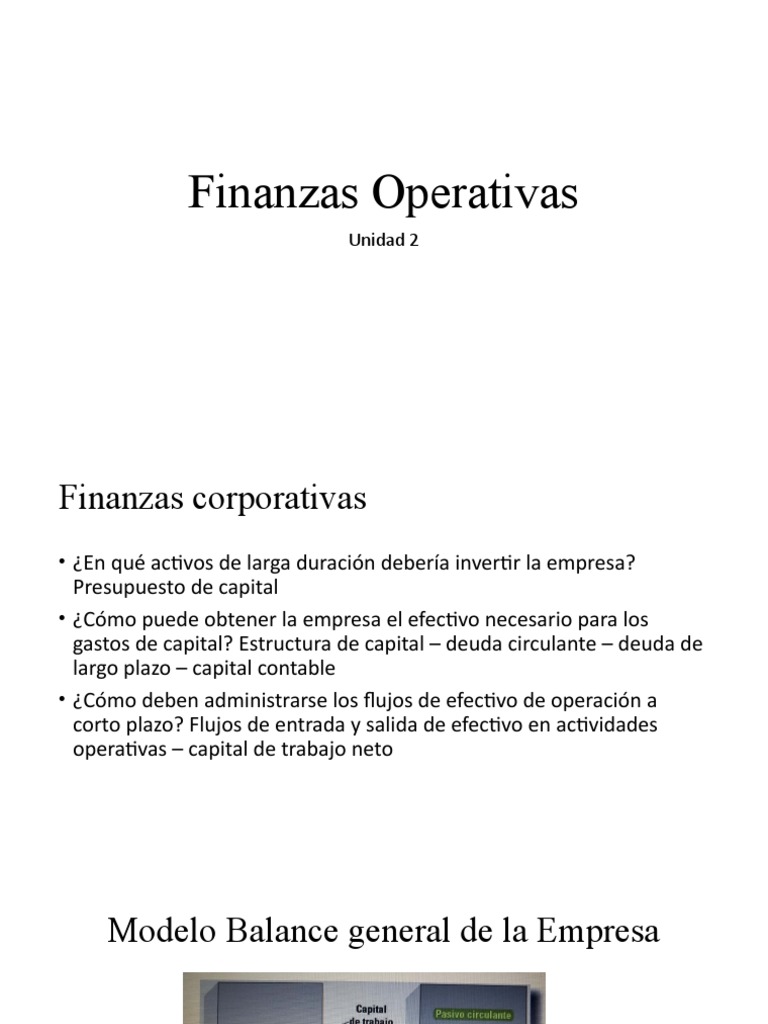 Finanzas Operativas y Estructura Corporativa | PDF | Business ...