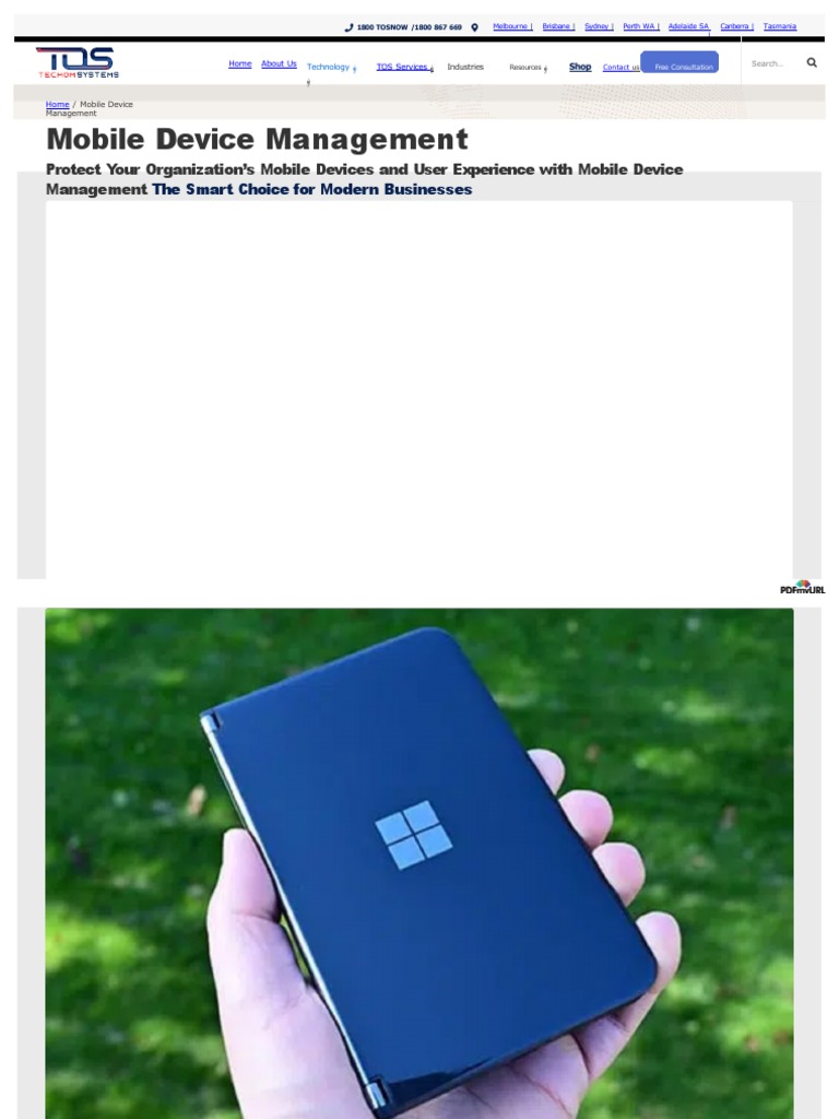 WWW Techomsystems Com Au Mobile-Device-management | PDF | Consumer Electronics | Mobile Phones