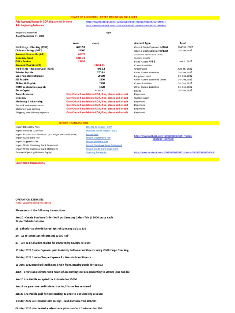 1 - QB - Exercise - Day2 (Revised) | PDF