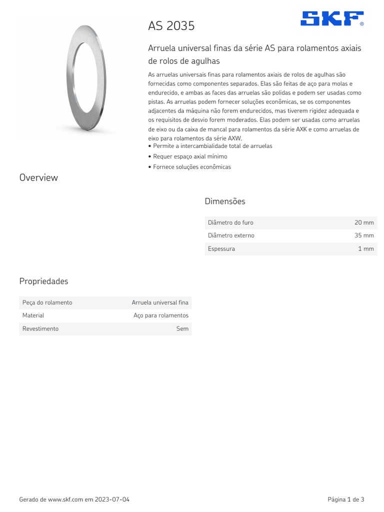 SKF As 2035 Specification | PDF | Software de aplicação | Sites