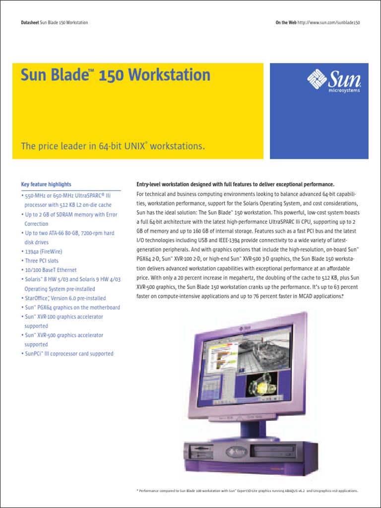 Sunblade 150 | PDF | Workstation | Graphics Processing Unit