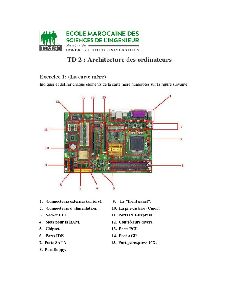 TD2 Architecture | PDF | Méthodes et références pédagogiques | Ordinateurs