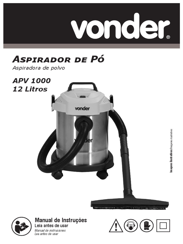 Manual Aspirador de Po e Liquido 1000w Apv1000 Vonder 127v | PDF ...