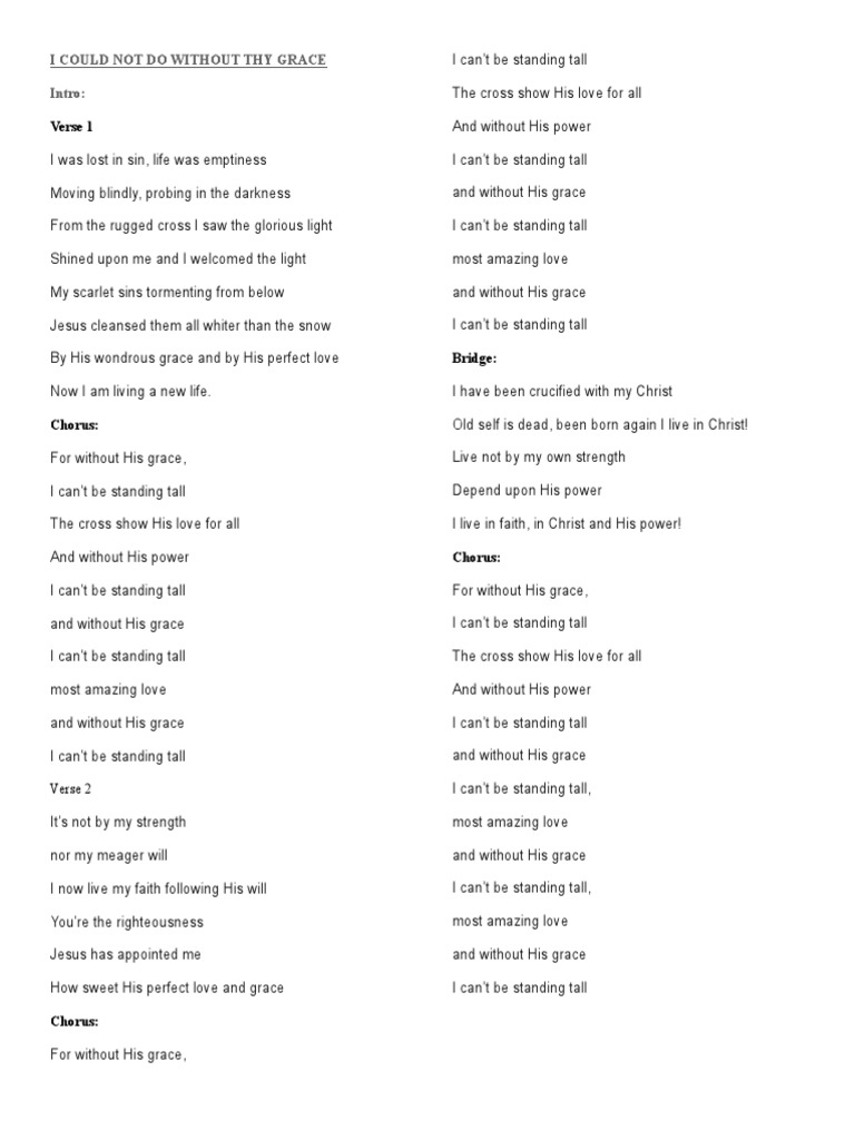 Without His Grace: A Hymn of Faith | PDF