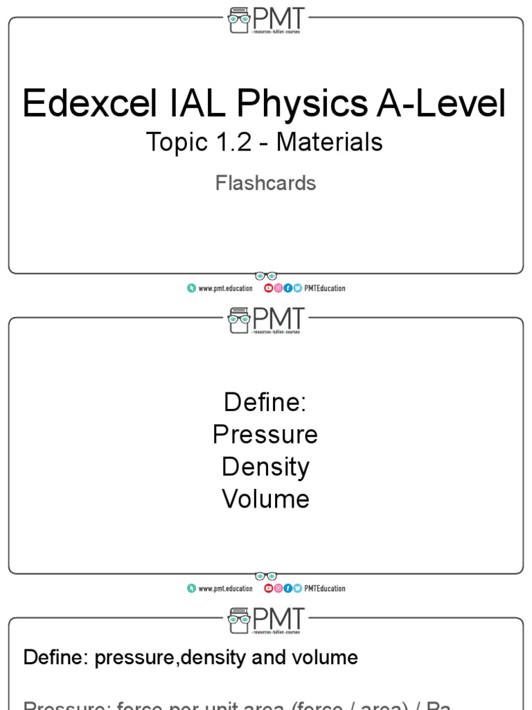 Flashcards - 1.2 Materials - Edexcel IAL Physics A-Level | PDF ...