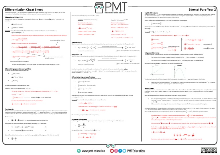 Ch.9 Differentiation | PDF | Derivative | Function (Mathematics)