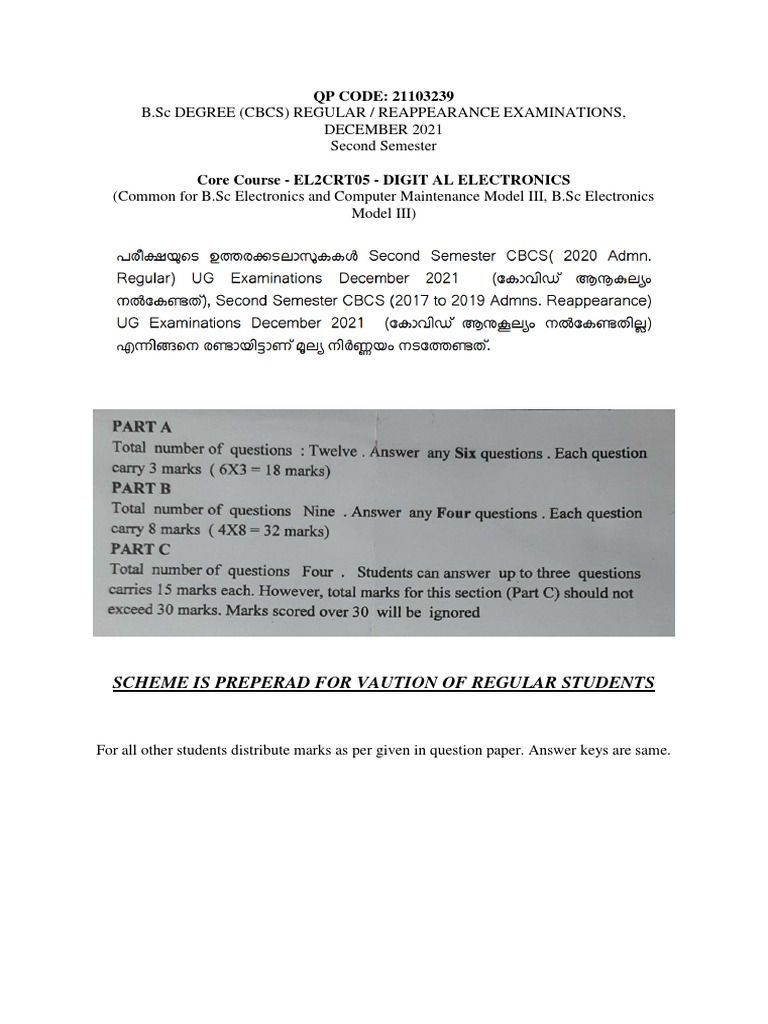 Digital Electronics Exam Guide 2021 | PDF | Logic Gate | Electronic ...