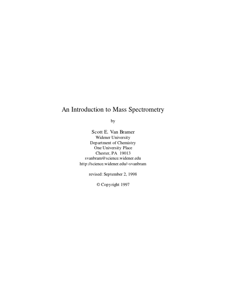 An Introduction To Mass Spectrometry | PDF | Mass Spectrometry | Time ...