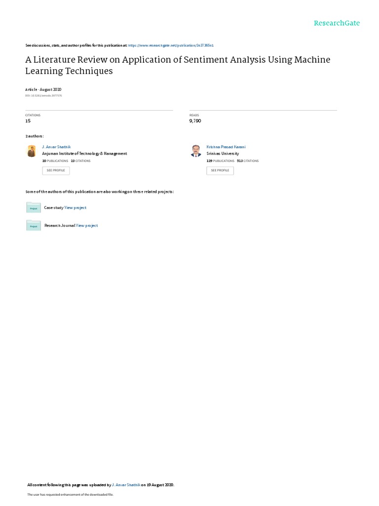 4.SentimentAnalysis FullPaper | PDF | Machine Learning | Support Vector Machine