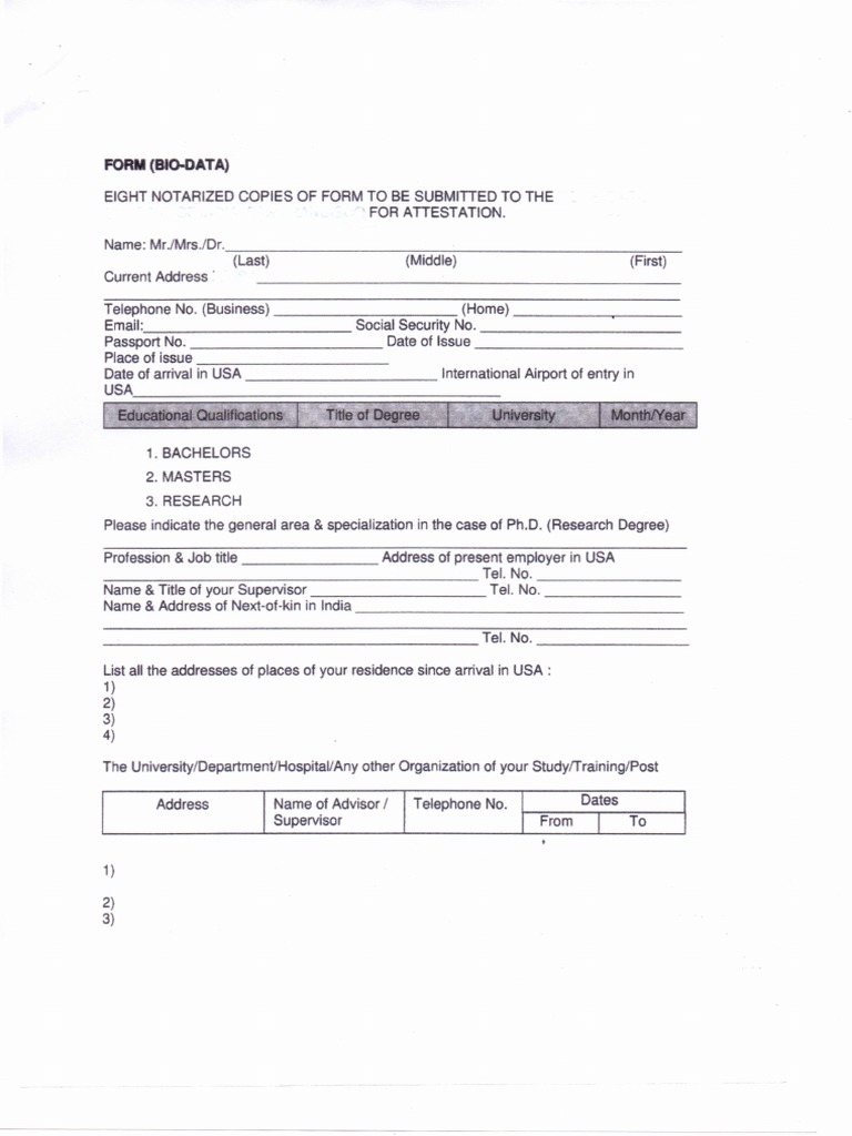 NORI Bio-Data Proforma New | PDF | Government | Justice