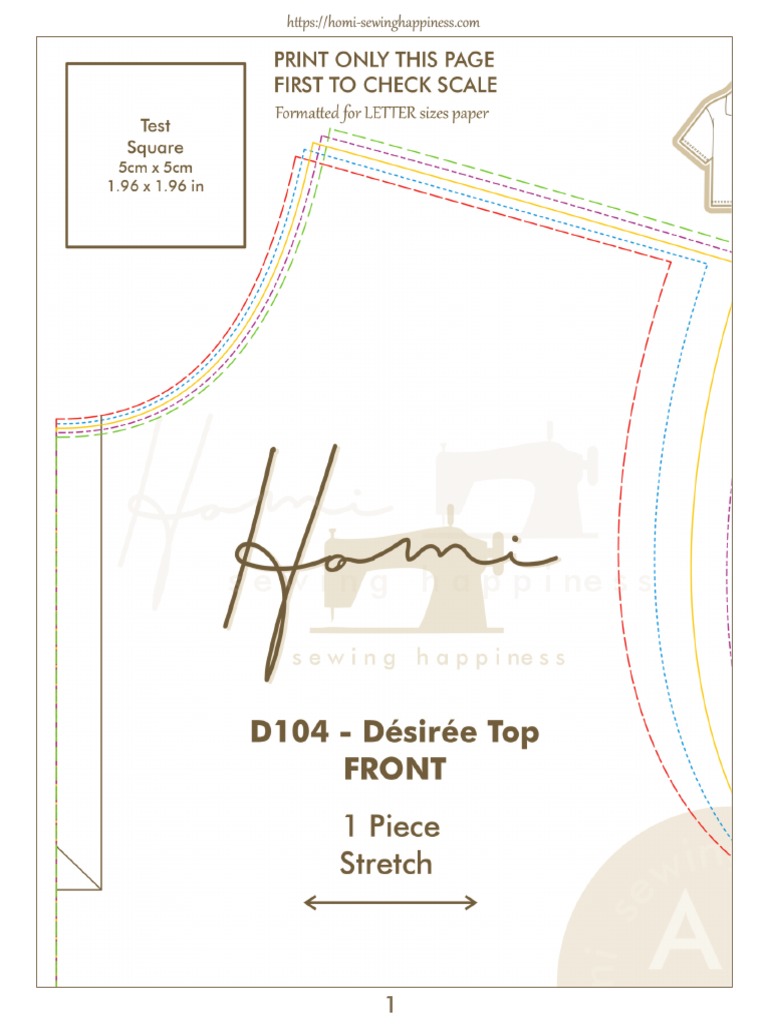Homi - D104 Desiree Top Pattern Pieces | PDF