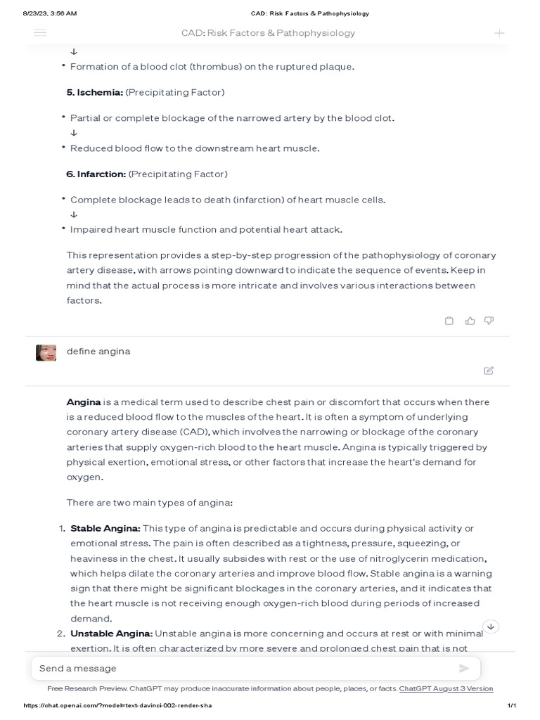 Ischemia:: CAD: Risk Factors & Pathophysiology | PDF | Myocardial ...
