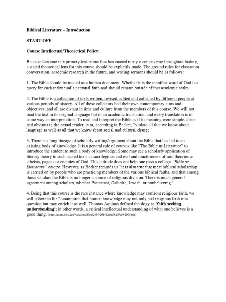 1.biblical Literature Introduction | PDF | Bible | Apocrypha