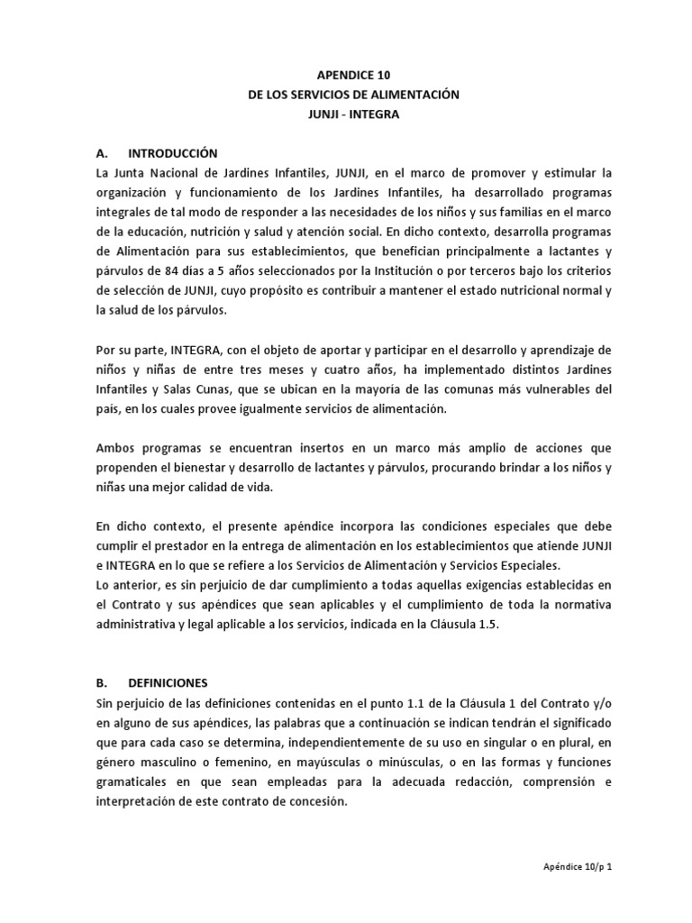 1820 Bases Tecnicas (Apend.10) | PDF | Amamantamiento | Leche