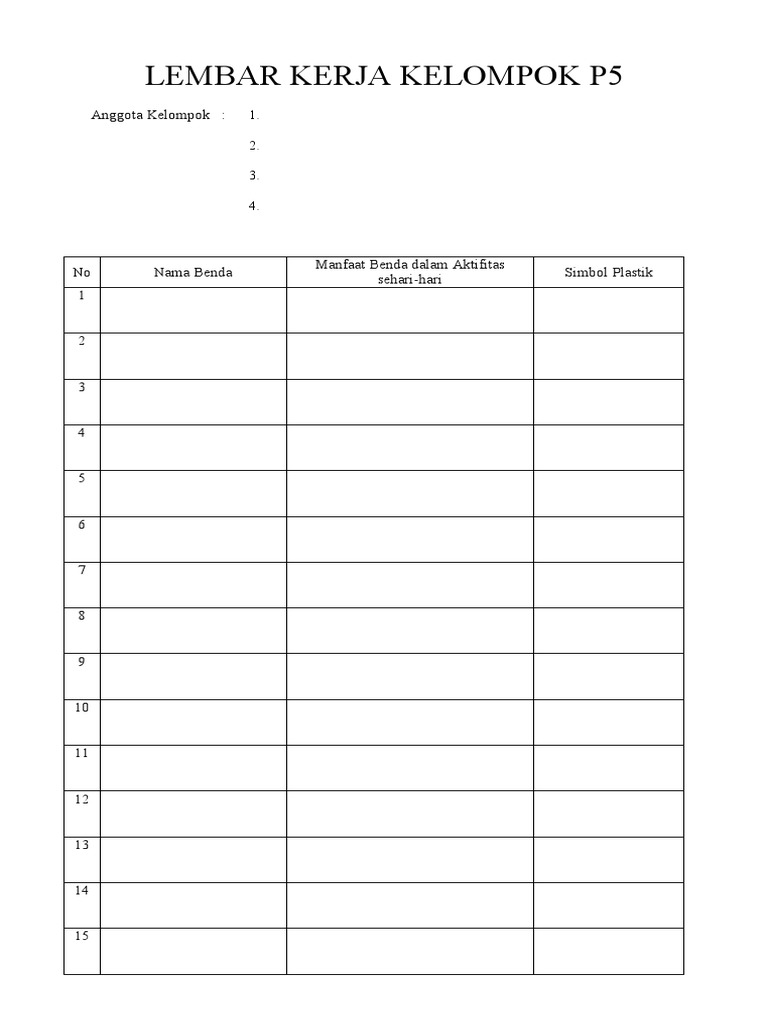 Lembar Kerja Kelompok p5 | PDF | Seni