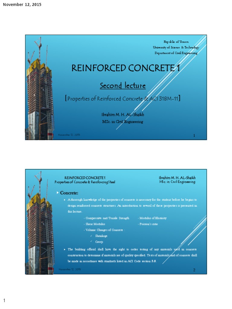 RC 1 Second Lecture PDF Strength Of Materials Young s Modulus
