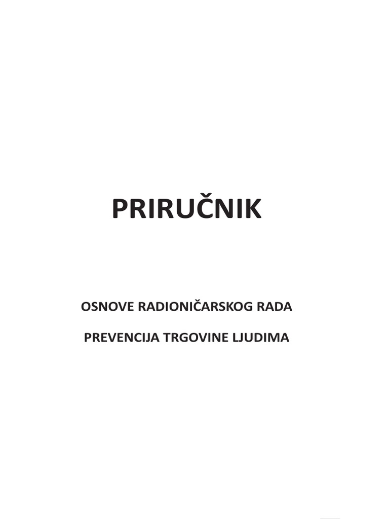 Prirucnik Osnove Radionicarskog Rada Prevencija Trgovine Ljudima | PDF