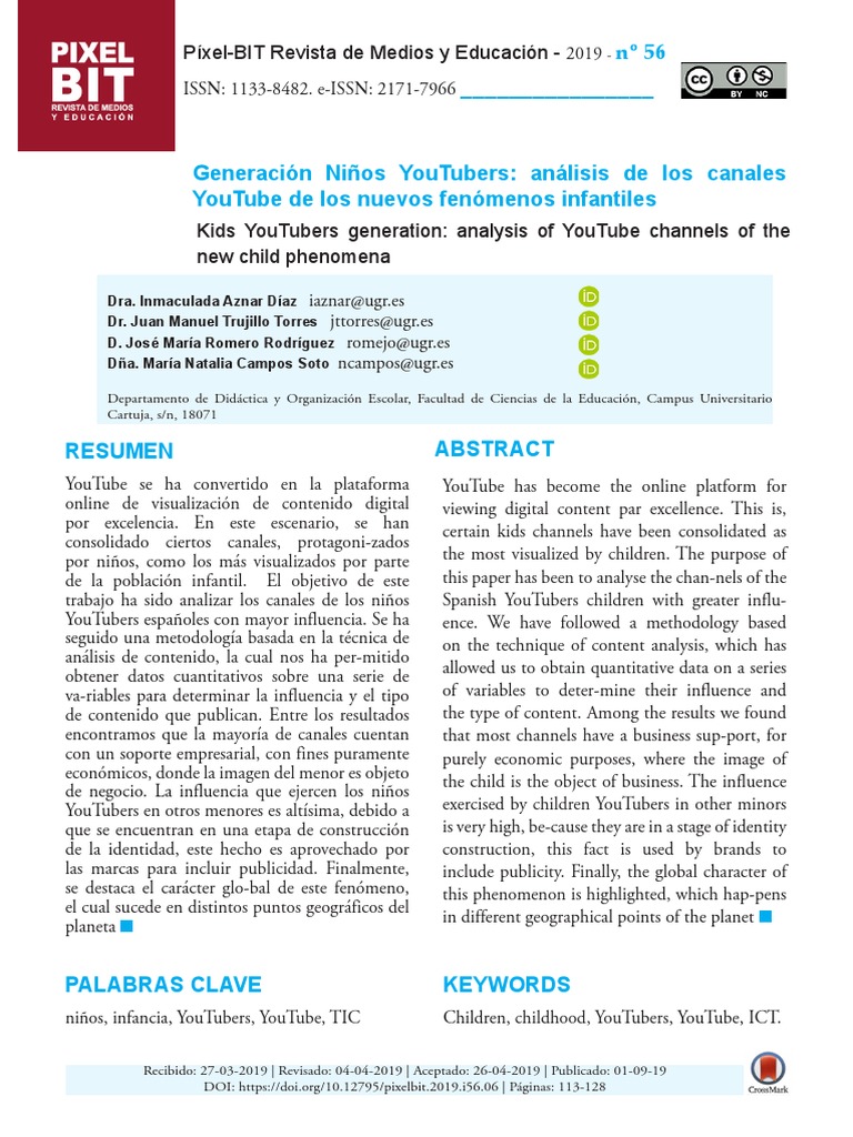 6 - Generación Niños YouTubers-7-22 | PDF | Youtube | Spss