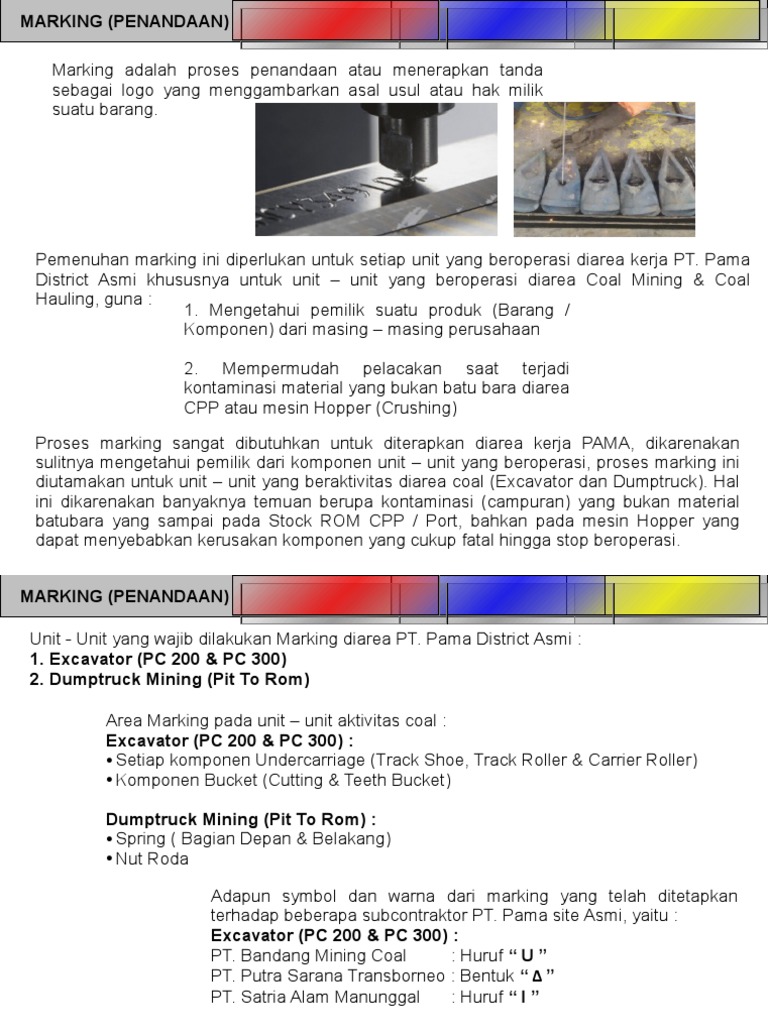 Marking Unit di PT. Pama Asmi | PDF