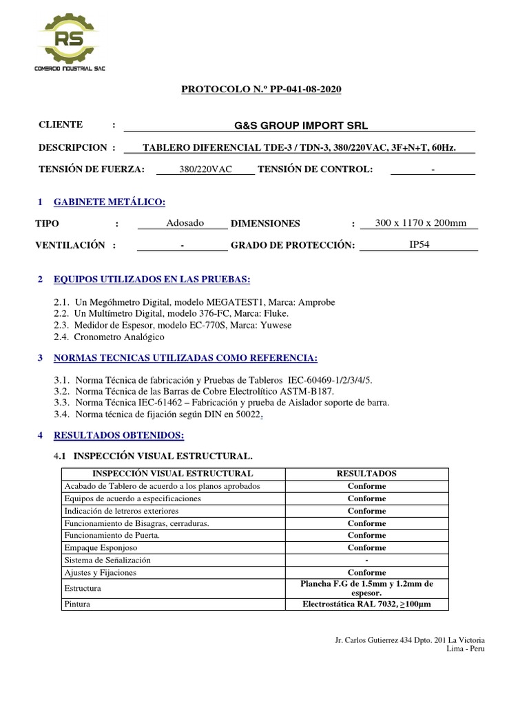 PP-041-08-20 G&S Tde-3, TDN-3 | PDF | Materiales | Bienes manufacturados