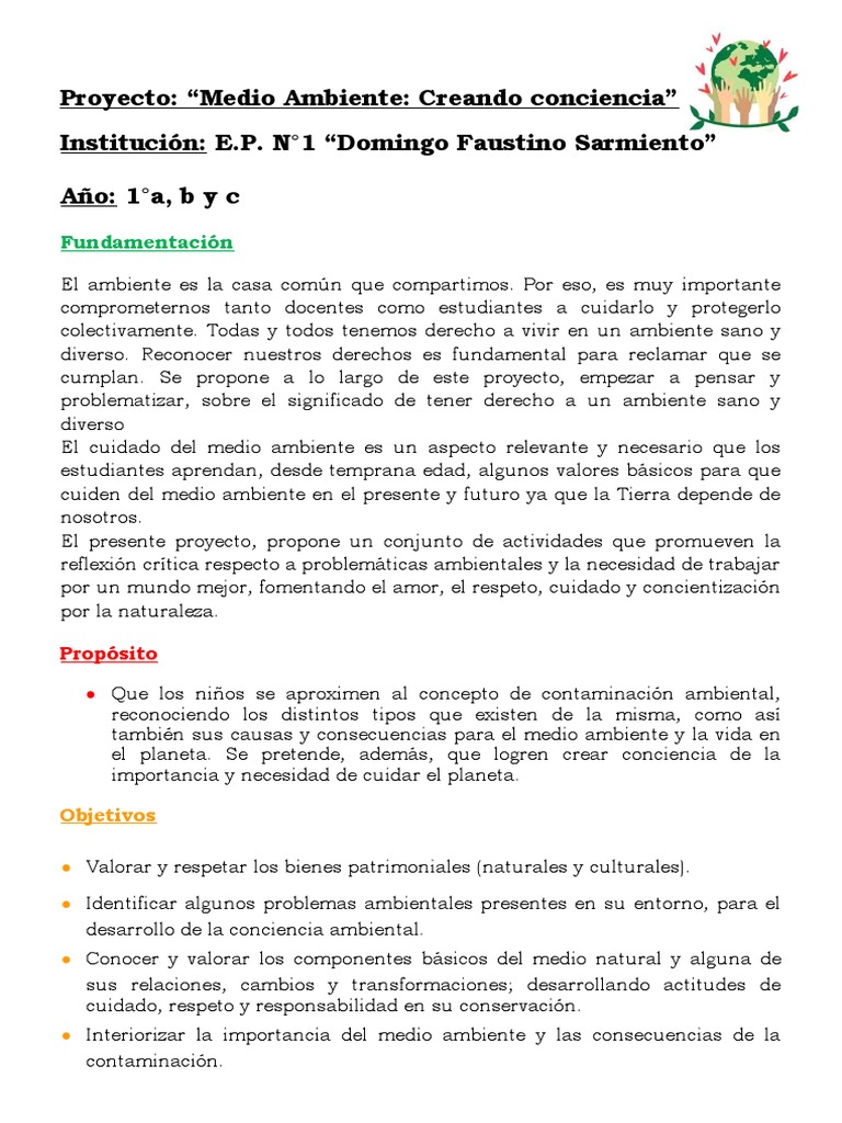 Proyecto Medio Ambiente | PDF | Entorno natural | Contaminación
