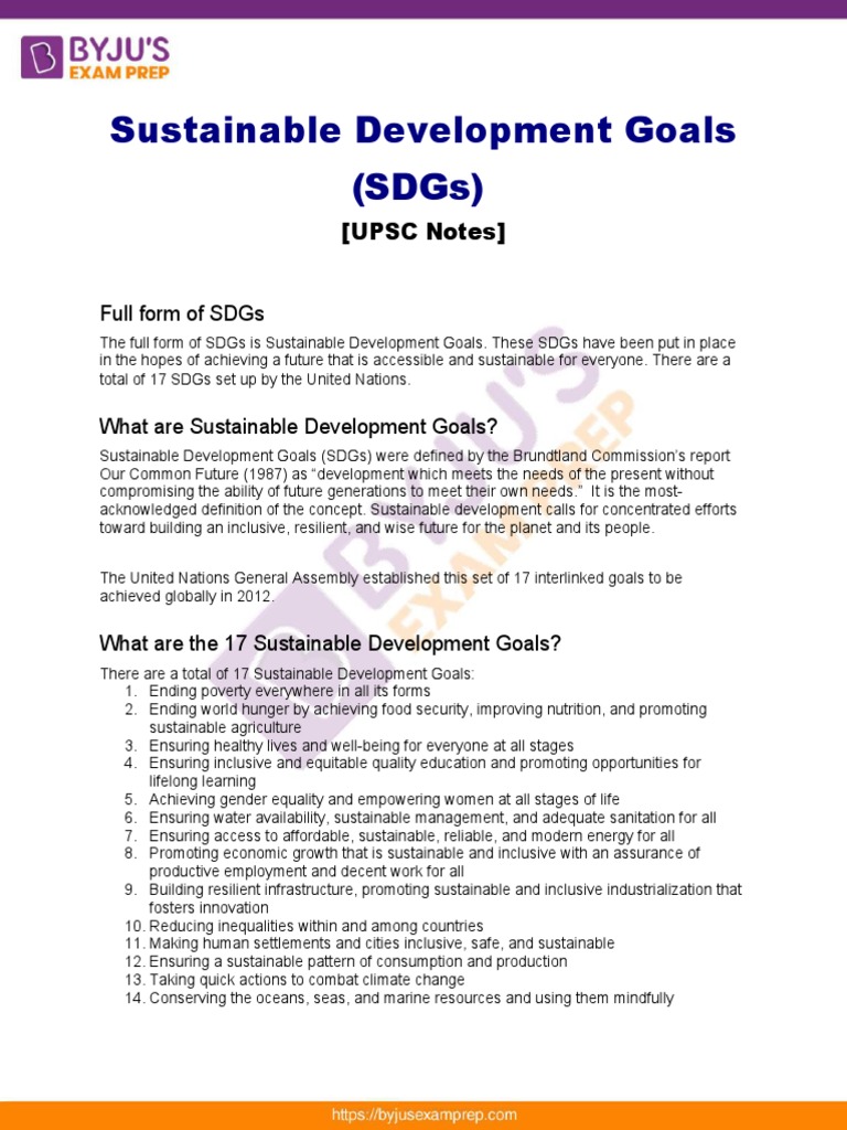 Sustainable Development Goals Guide | PDF | Sustainability | Global ...