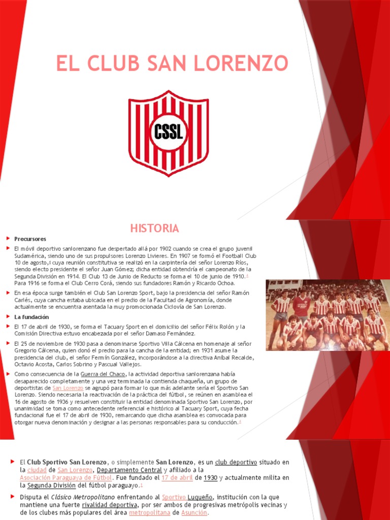 El Club San Lorenzo Mishelsky | PDF | Deportes | Clubes y Sociedades