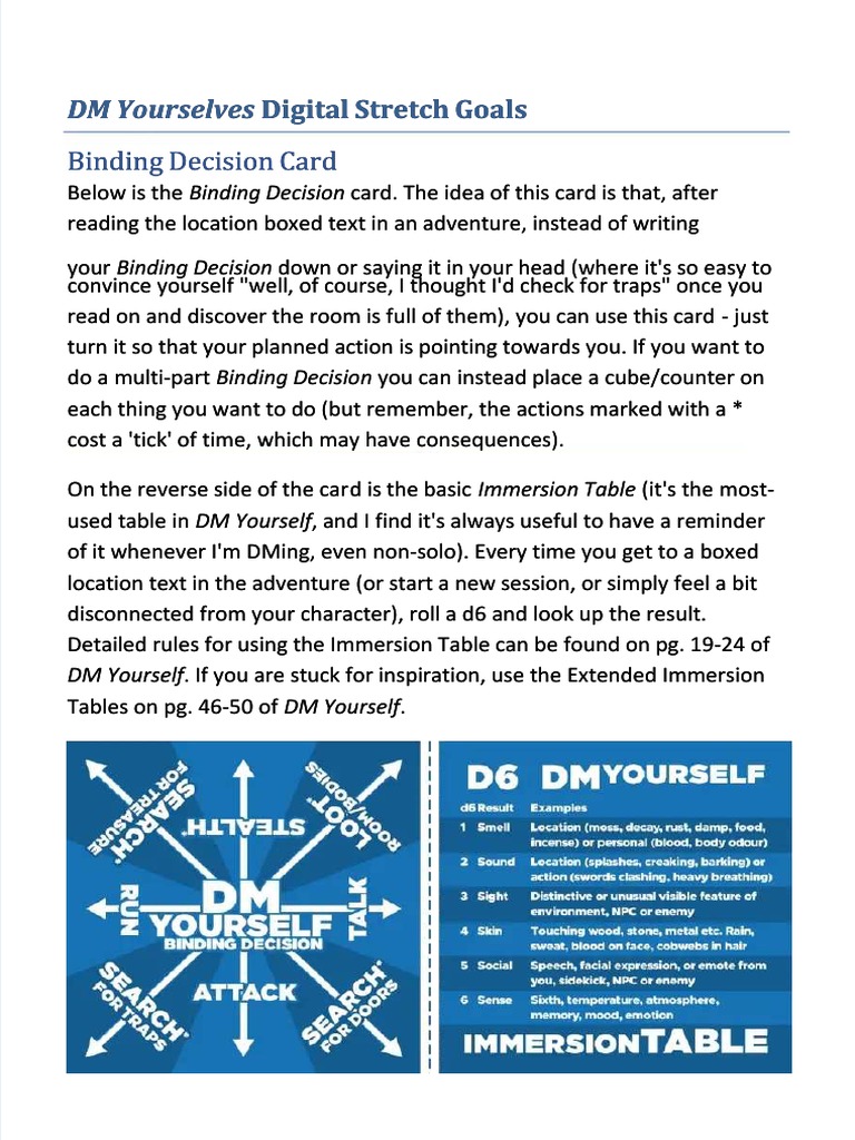 DM Yourselves Digital Stretch Goals | PDF